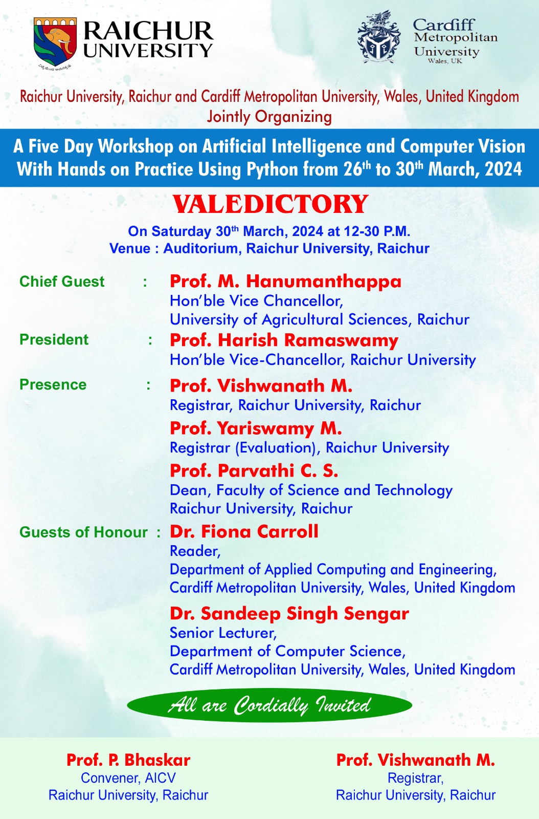 A five-Day Workshop on Artificial Intelligence and Computer Vision ...